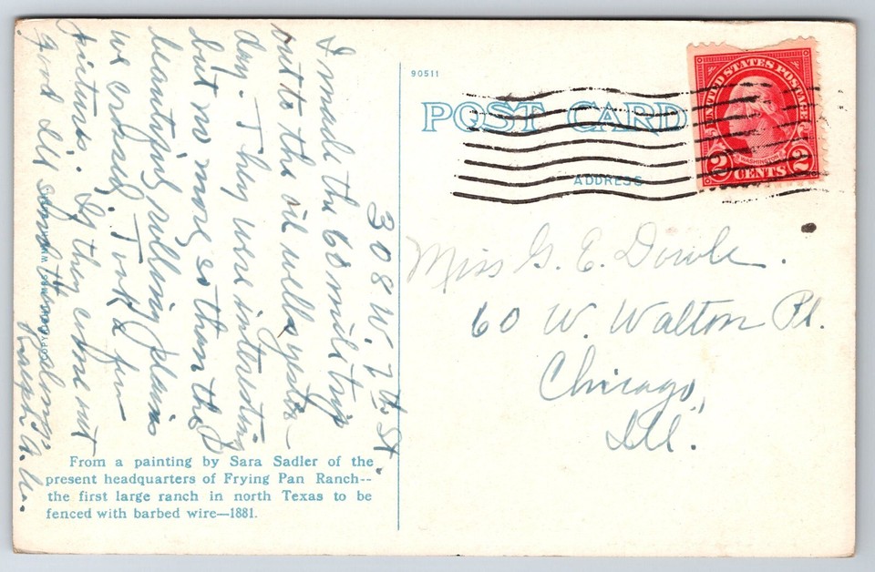 Texas Amarillo Frying Pan Ranch House Vintage Postcard POSTED | eBay