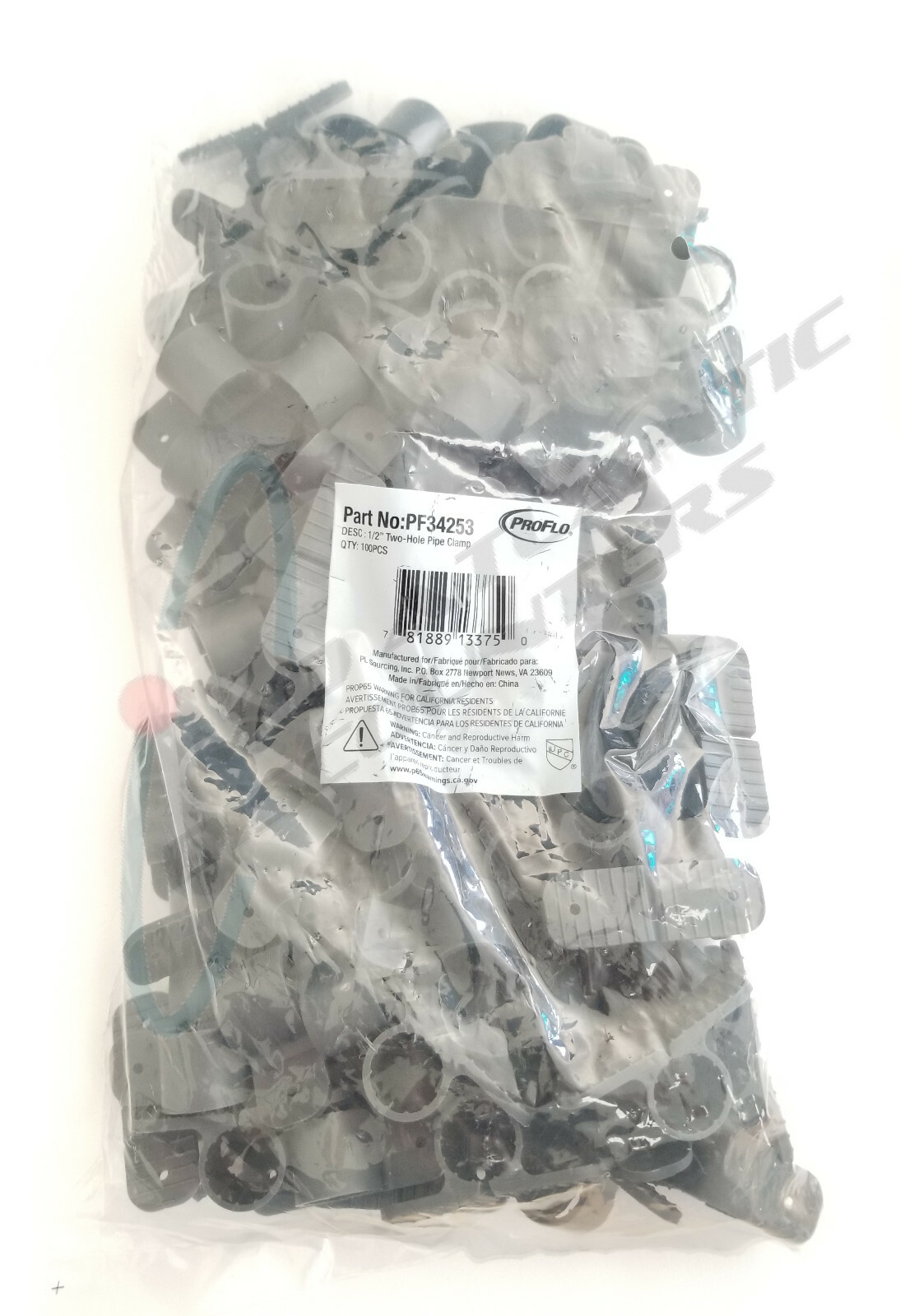 100 ProFlo 1/2" Poly CTS Two Hole Pipe Clamp Reduces Water Noise ...