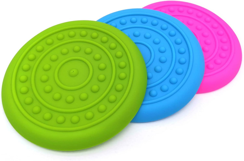 3 Pack Soft Rubber Dog Flying Discs for Small Medium Large Dogs (Small ...