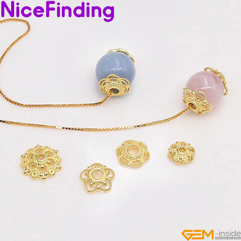 Beads Craft Jewelry Findings S925 Sterling Silver Flower Spacer Bead ...