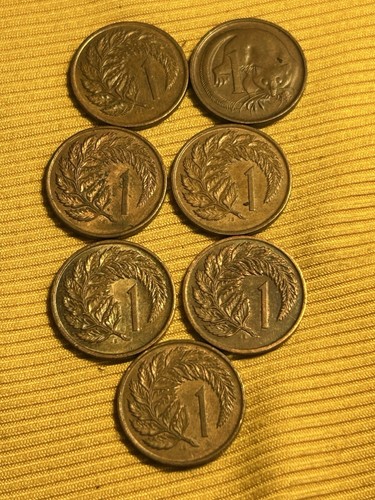 New Zealand 1966-1967 Cent 1c Elizabeth II ,Lot Of 7 Coins,beautiful ...