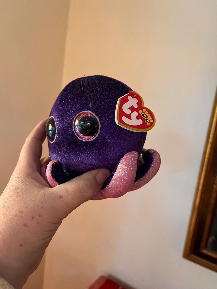 Ty Beanie Boos INKY the Purple Octopus 6" (Exclusive) with Tags; Smoke ...