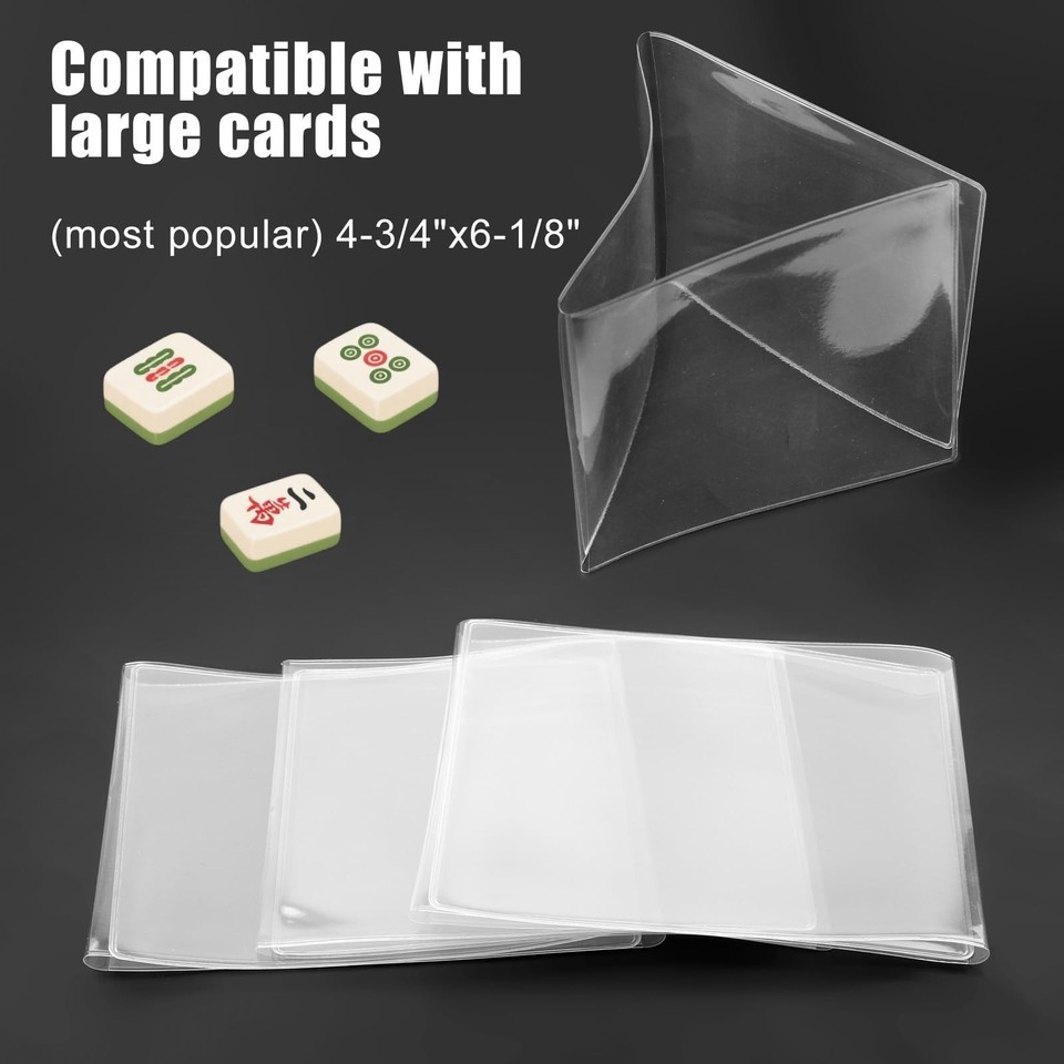 BOXOB Mahjong Card Protector Cover Holder, Transparent Large Plastic ...