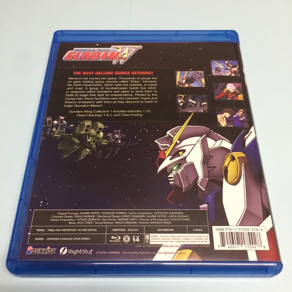 Mobile Suit Gundam Wing W Part Collection 1 One Blu-Ray English Anime ...