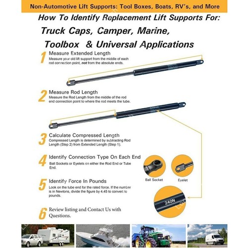 For Toyota 4Runner Rear Tailgate Shock Lift Struts Support Arm Gas ...