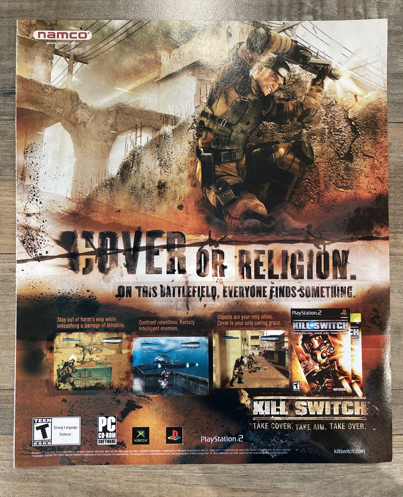 Kill Switch Print Ad Game Art PlayStation 2 PS2 XBOX PC War Shoot Home ...