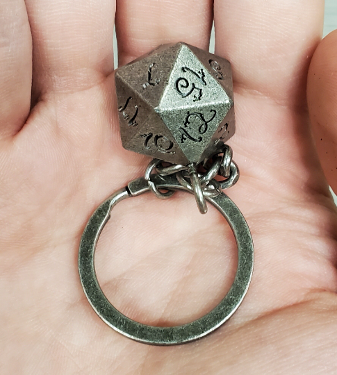 Dragon's Draconic Metal - D20 Gaming Tabletop DND RPG 5e Dice Keychain ...