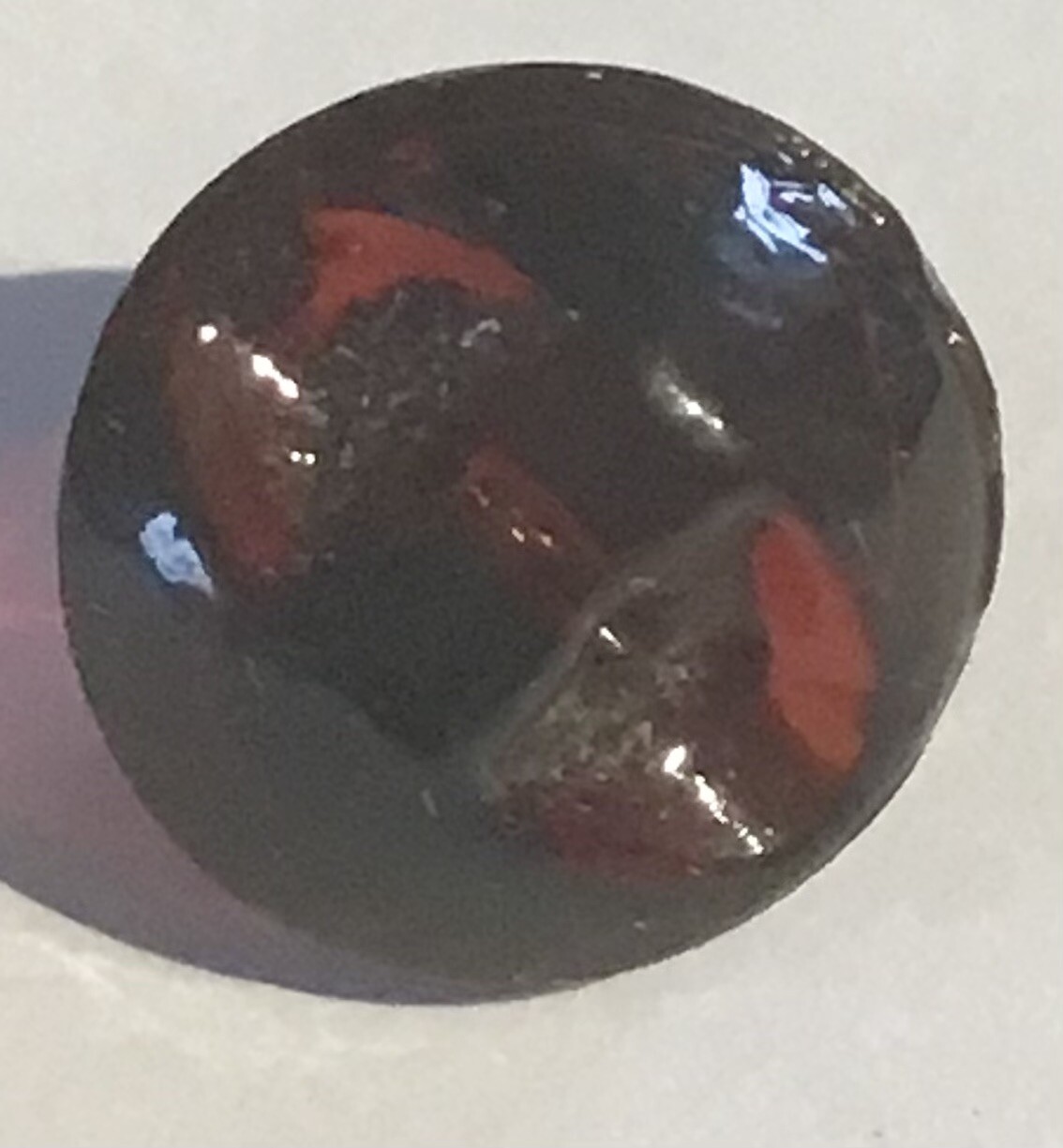 FABULOUS ANTIQUE RED RUBY GLASS TINGUE BUTTON | eBay
