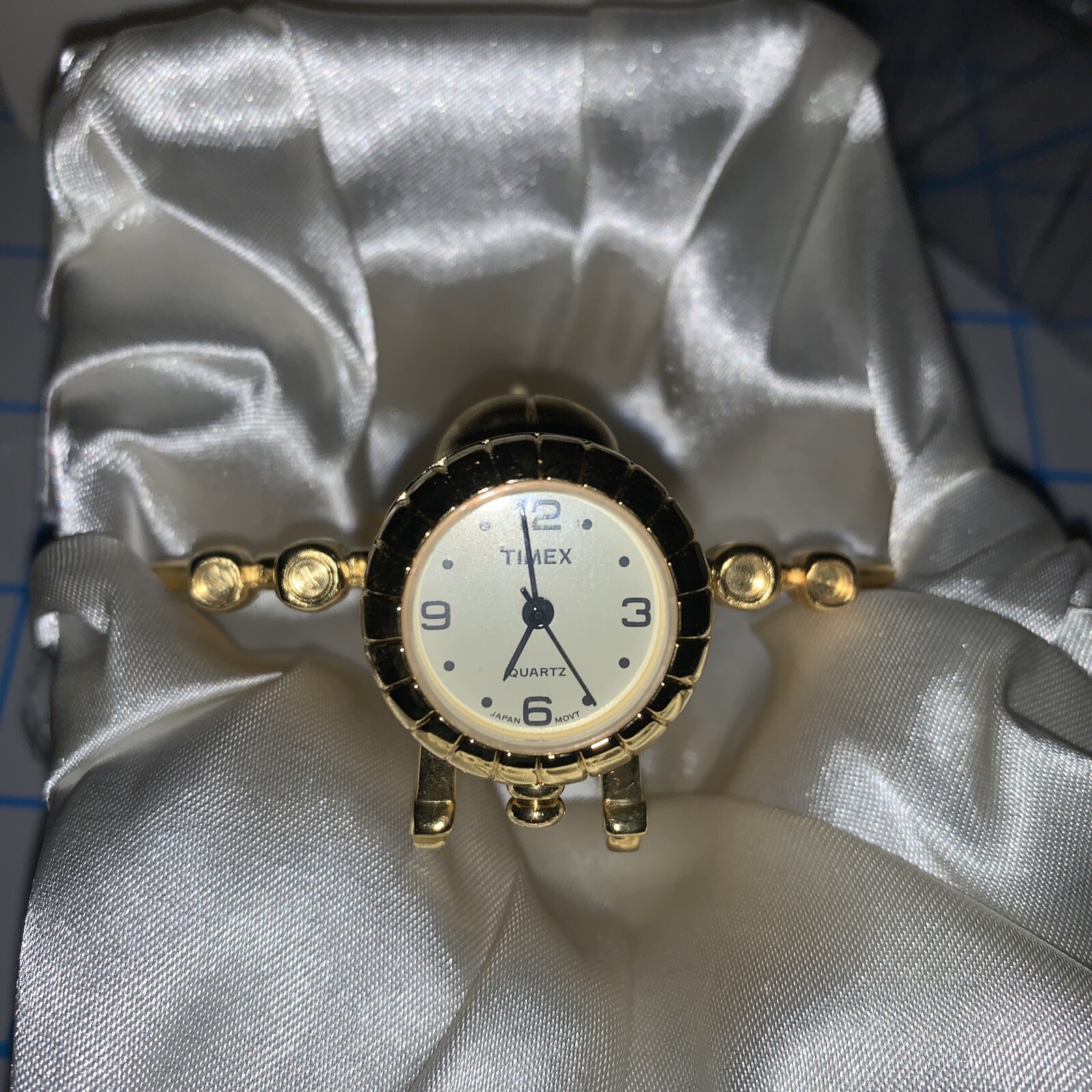 Vintage Timex Collectible Mini Clock Gold AIRPLANE **Needs Battery** | eBay