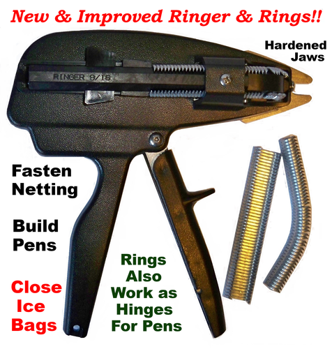 Hog Ring Ringer Tool for Use With 9/16 Hog Rings to Attach Netting or ...