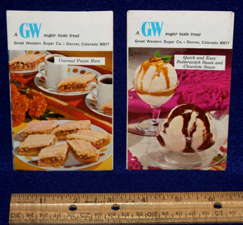 2 Vintage A GW Sugar Taste Treat Fold-Out 8 Recipes Great Western Sugar ...