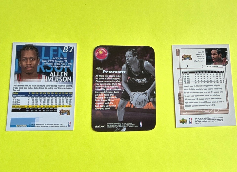 Upper Deck MVP NBA 3-Card Lot 1999-00 Allen Iverson Philadelphia 76ers ...