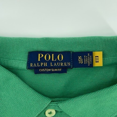 Polo Ralph Lauren Polo Shirt Mens XL Green Custom Slim Fit Pink Pony ...