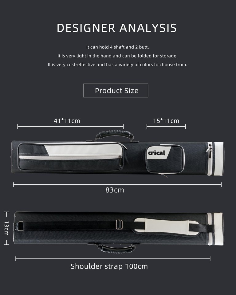 Pool Cue Case 2x4 Hard Pool Stick Case Holds 2 Butts and 10 Shafts for ...