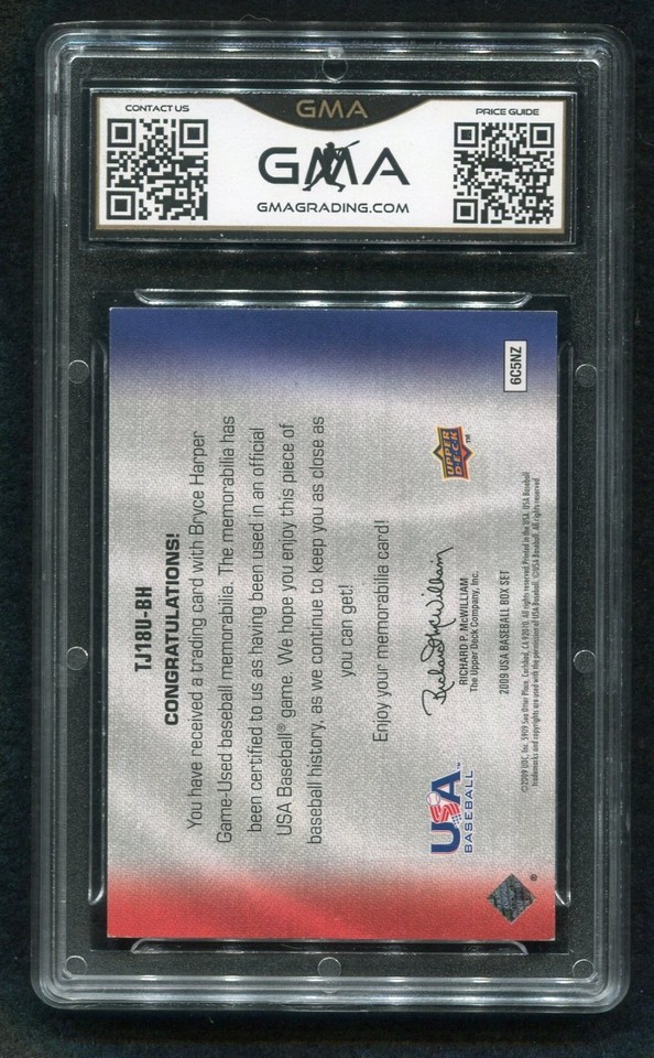 Bryce Harper 2009 Upper Deck Triple 3 COLOR Jersey #TJ18U-BH USA Gma 8 ...