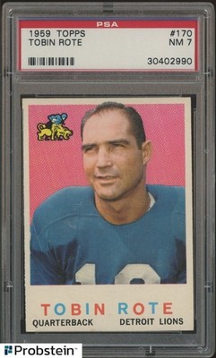 1959 Topps Football #170 Tobin Rote Detroit Lions PSA 7 NM | eBay