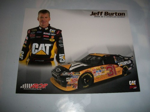 JEFF BURTON 2009 CATERPILLAR #31 NASCAR POSTCARD | eBay