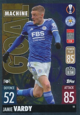 099 LEICESTER CITY.FC - VARDY JAMIE ENGLAND FOIL CARD TOPPS EUROPA ...