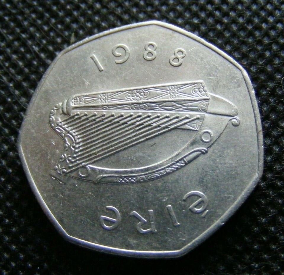 Irish 1988 Ireland Old 50p Commemorative Fifty Pence Coin Dublin ...