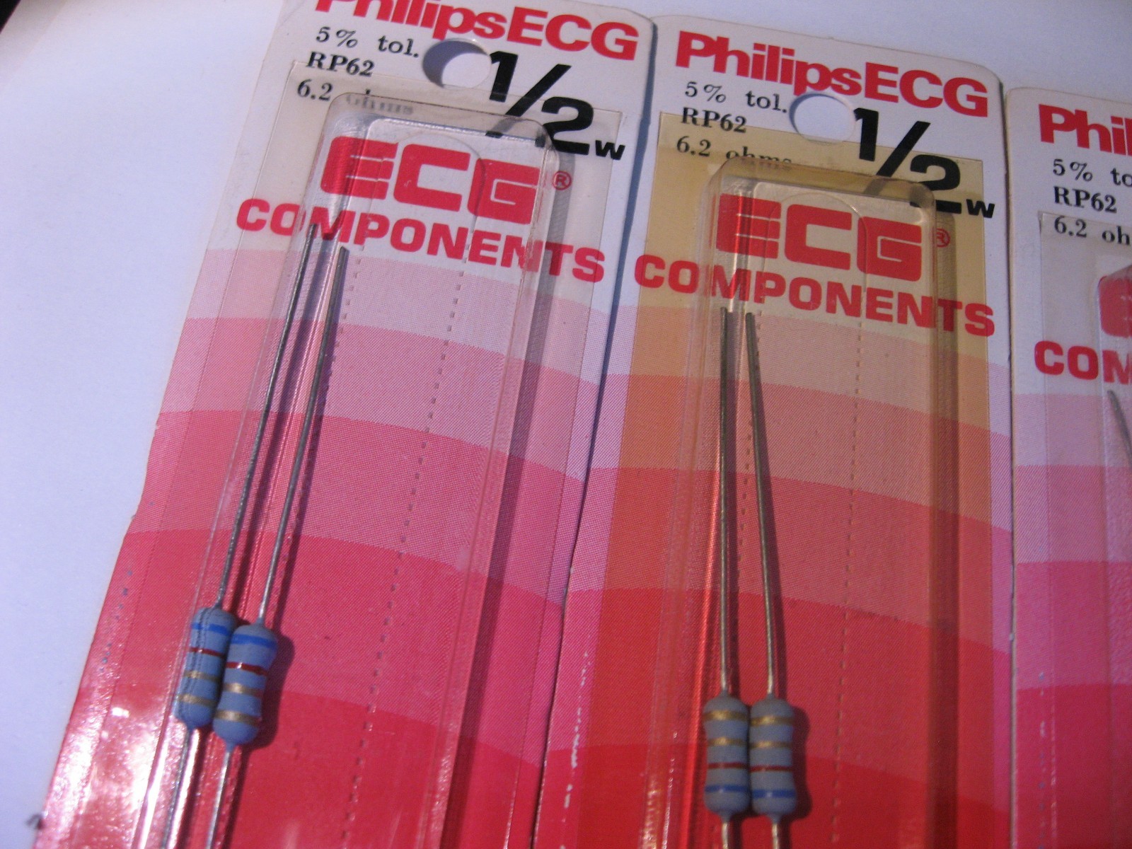 ECG RP62 Metal Film 6.2 Ohm 5% 1/2W Flameproof Resistor 6R2 - NOS Qty ...