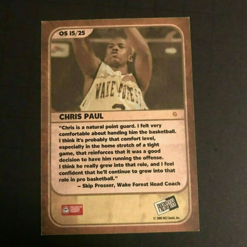 Chris Paul 2005 Press Pass Old School - Card # 15/25 - Wake Forest ...