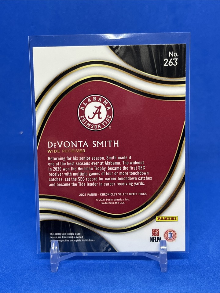 2021 PANINI CHRONICLES DRAFT PICKS SELECT DEVONTA SMITH 263 ALABAMA ...