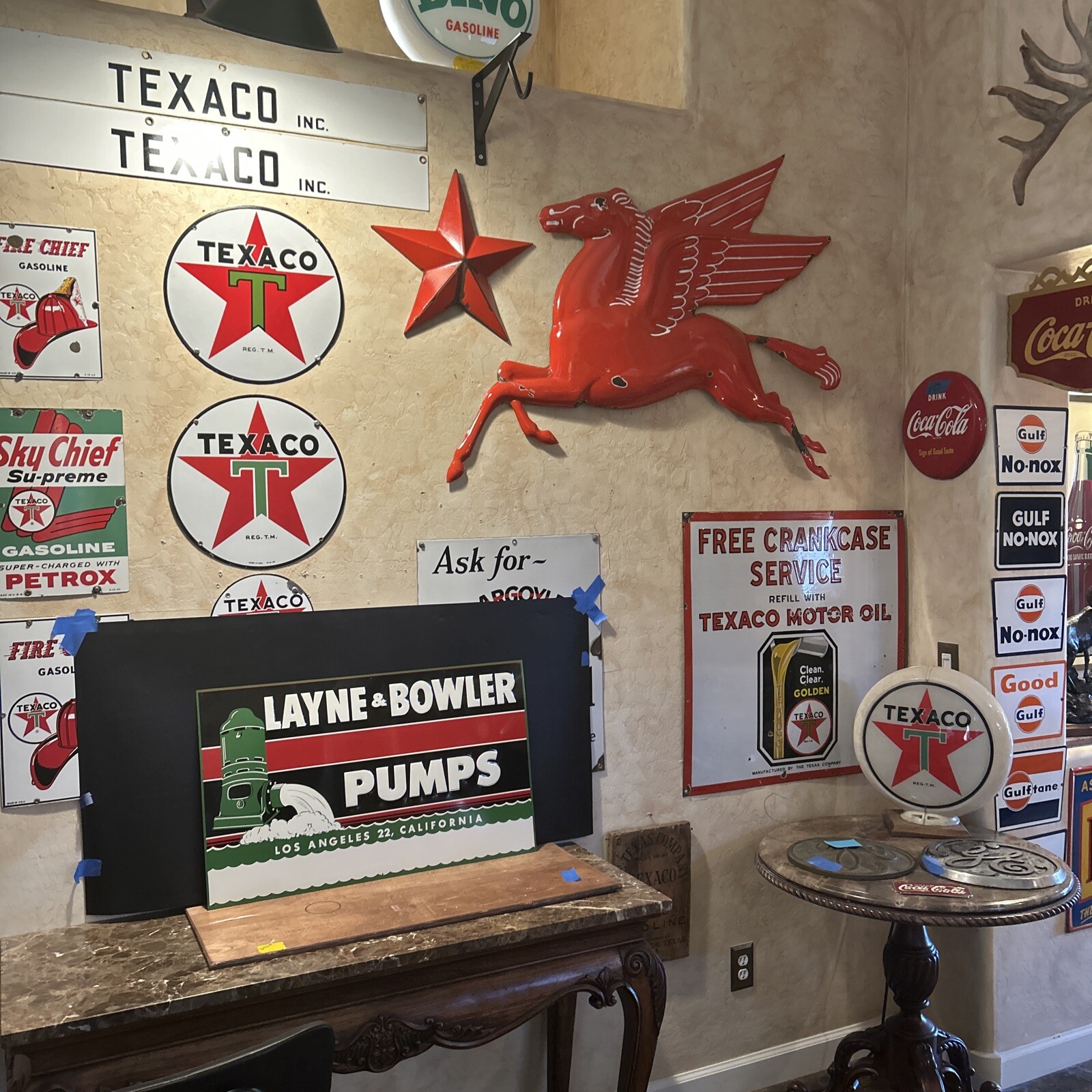 LARGE ORIGINAL & AUTHENTIC ''LAYNE & BOWLER PUMP'' PAINTED METAL SIGN ...