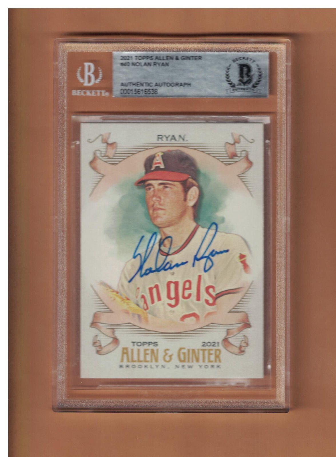 Nolan Ryan AUTOGRAPHED 2021 TOPPS ALLEN & BASEBALL CARD SIGNED ANGELS ...