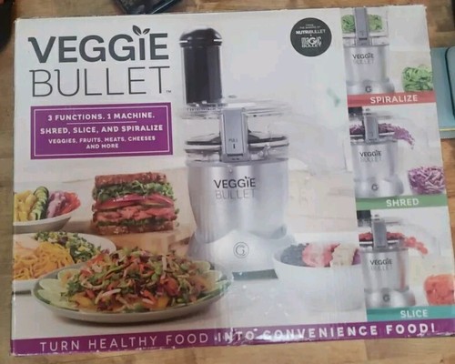 🍅Veggie Bullet Electric Spiralizer Food Processor w/Accessories New In ...