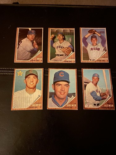 1962 Topps Baseball Chicago Cubs Nice Lot (6 Cards) #47, #66,#89,#119 ...