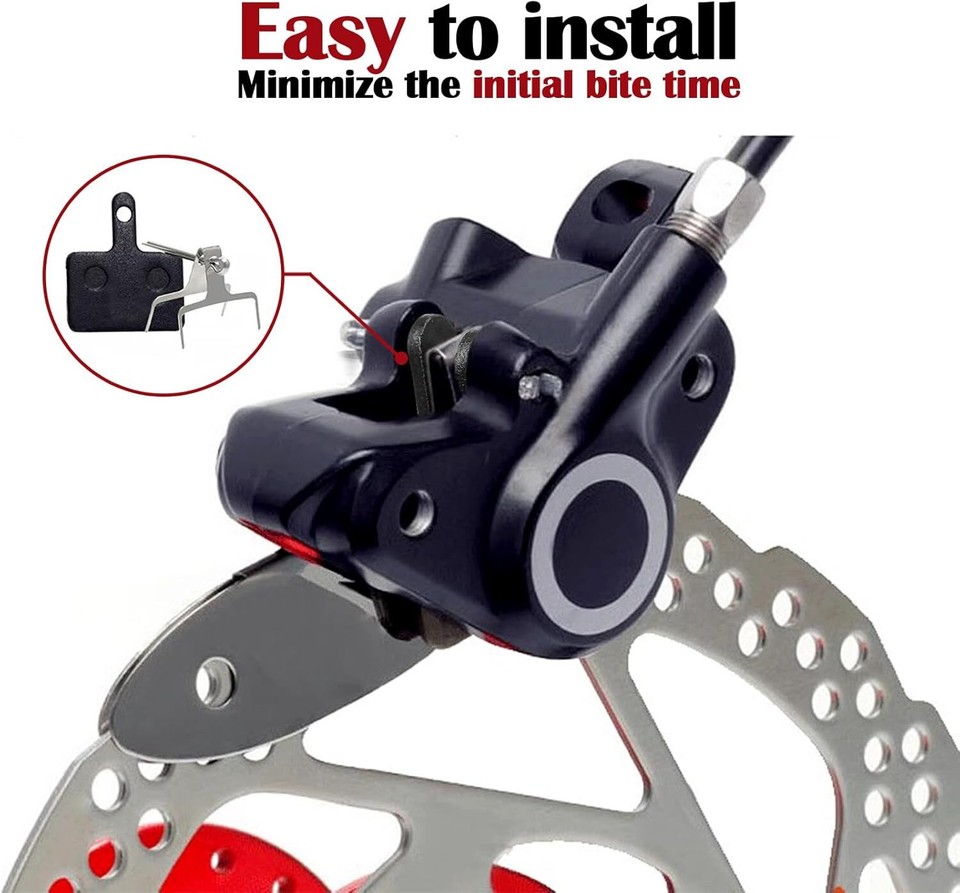 4 Pairs Bike Brake Pads, Resin Semi-Metal Bicycle Disc Brake Pads ...