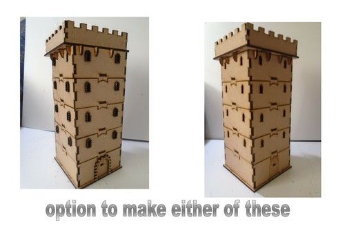 28mm scale Tall medieval or fantasy ancient tower modular scenery 6 ...