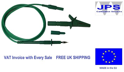 Green Electrical Earth Bond Test Lead Probe & Croc Clip for PAT Testers ...