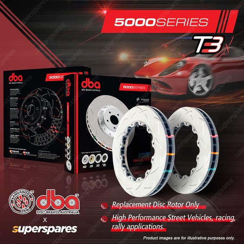 2x DBA Front 5000 T3 Slotted Brake Rotors for Audi A4 B5 8D5 RS4 ...