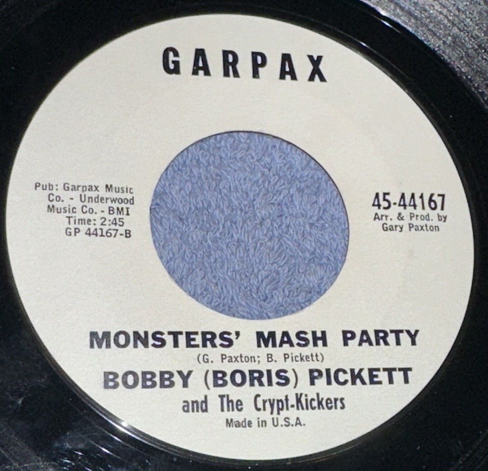 Bobby Boris Pickett And The Crypt Kickers "Monster Mash" 45 LP 1962 ...