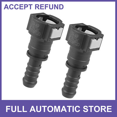 TWO Fuel Line Quick Connect Straight Push-On Adapter Connector for 3/8 ...
