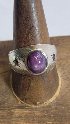 Mens 18K White Gold Star Ruby Ring Size 11 | eBay