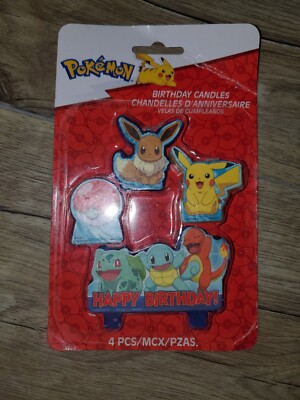 Pokemon Birthday Character Candle Set - 4 pcs Pikachu Squirtle ...