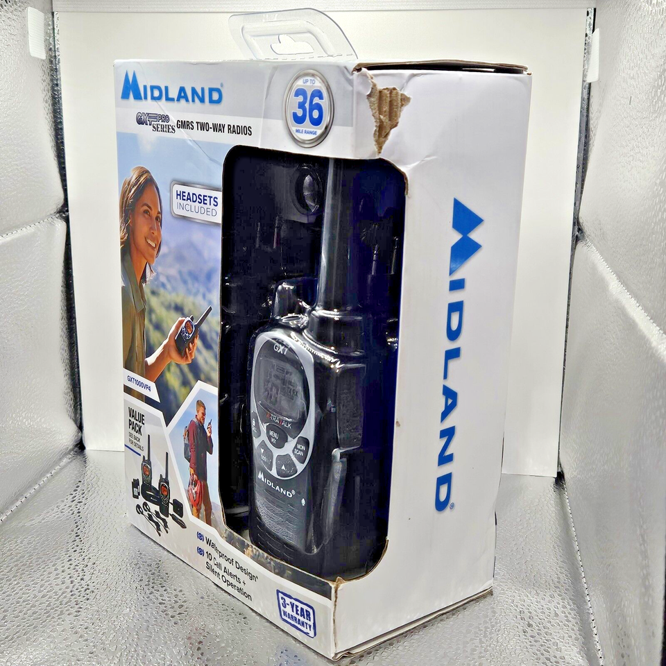 Midland GXT1000VP4 Two-Way Radios 50 Channel GMRS Long Range Walkie ...