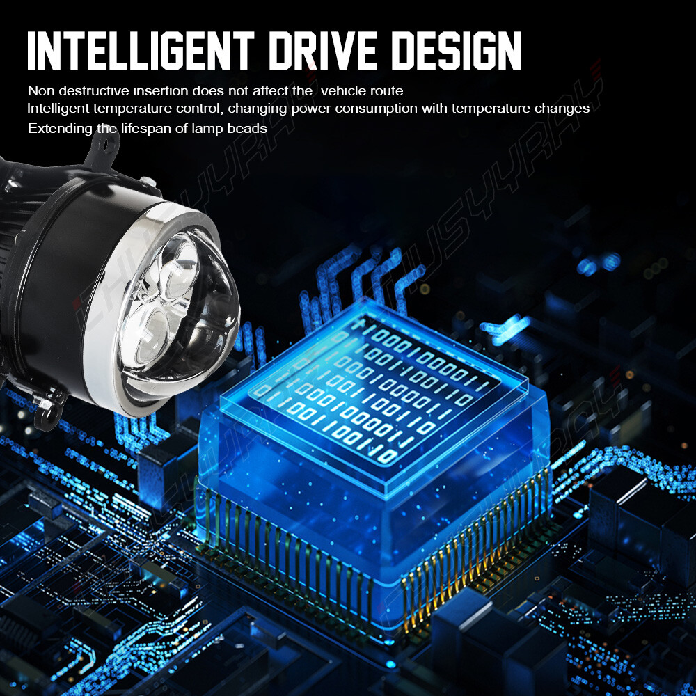 3.0'' Fog Bi LED Projector Lens 3000K 6500LM 110W LED Fog Lamps ...