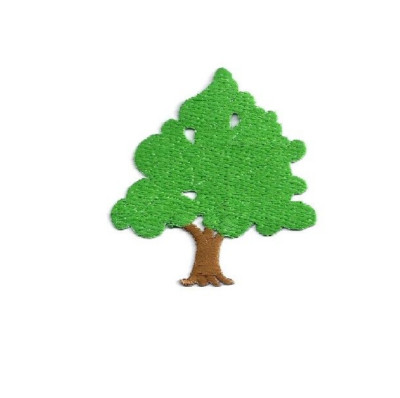 Tree - Green - Go Green - Fully embroidered Iron On Applique Patch ...