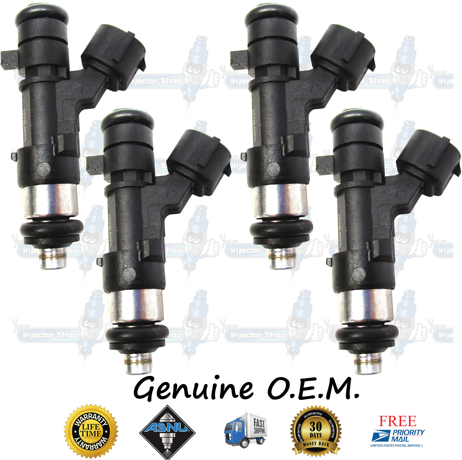 Genuine Factory Original Nissan 4x Fuel Injectors 16600-3RC0A Sentra 1 ...