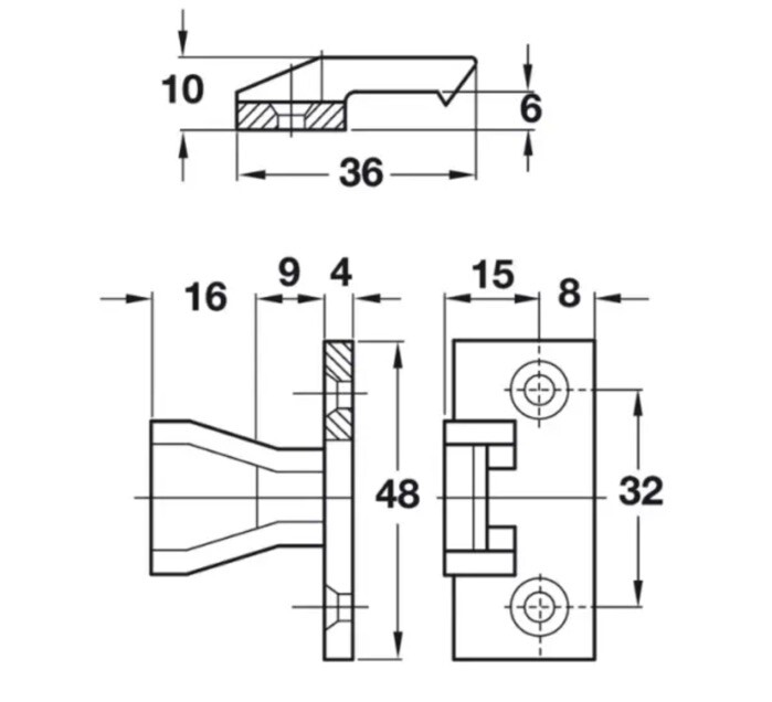 10 Pack Keku Push In AS Fittings Press Fit Panel Clips Kitchen Plinth ...
