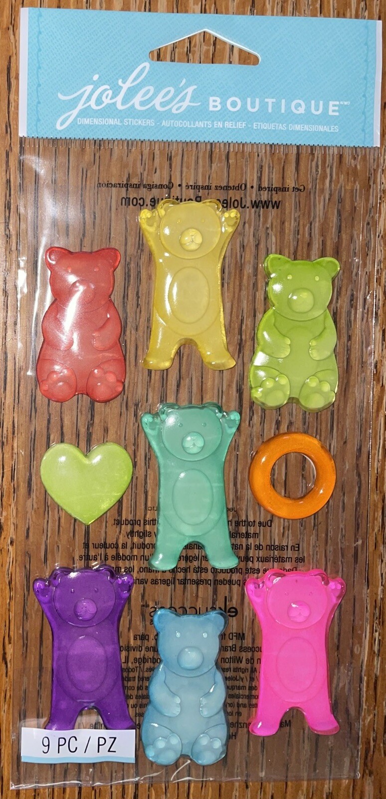 RARE Jolees Bright Gummy Bears Candy Carnival Teddy Birthday Scrapbook ...