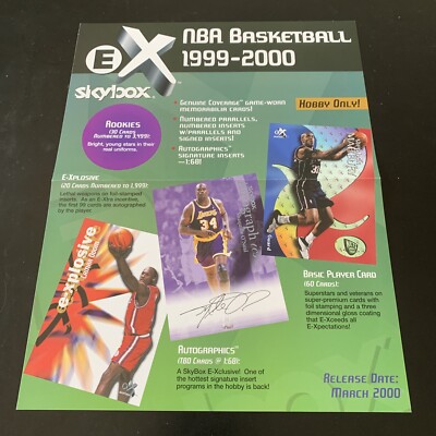 Rare 1999 Skybox EX NBA Dealer Promo Advertisement Shaquille O’Neal ...