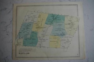 Map 1868 Hartland, Connecticut FW Beers | eBay