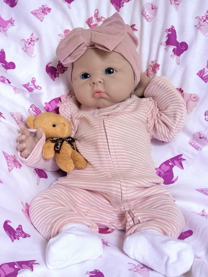 Full Silicone Reborn Baby Girl Doll 7lbs Soft Floppy 19” Chubby ...
