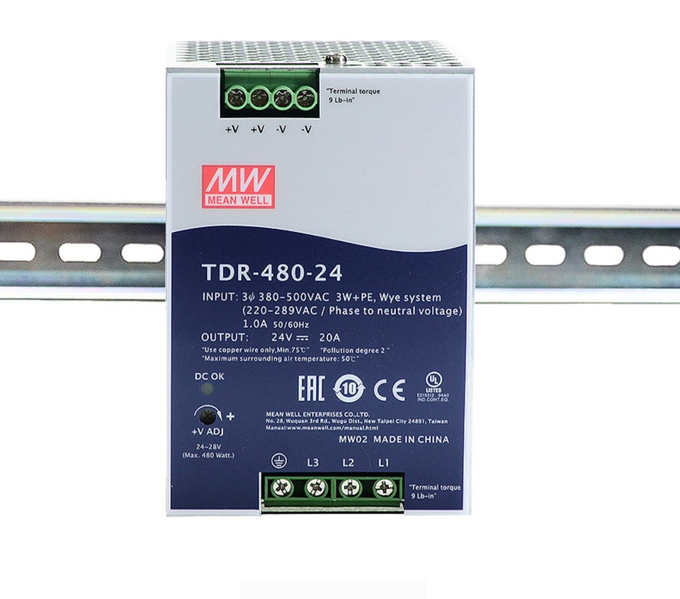 MEANWELL Switching Power Supply TDR-480 24V 48V 480W 380V Rail ...