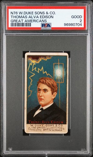 PSA 2 Thomas Edison Rookie Card 1888 N76 W. DUKE SONS & CO. GREAT ...