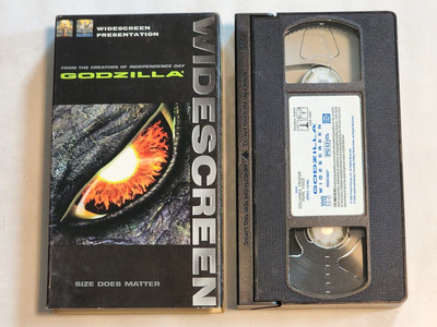 GODZILLA VHS TAPE IN BOX WIDESCREEN EDITION MATTHEW BRODERICK JEAN RENO ...